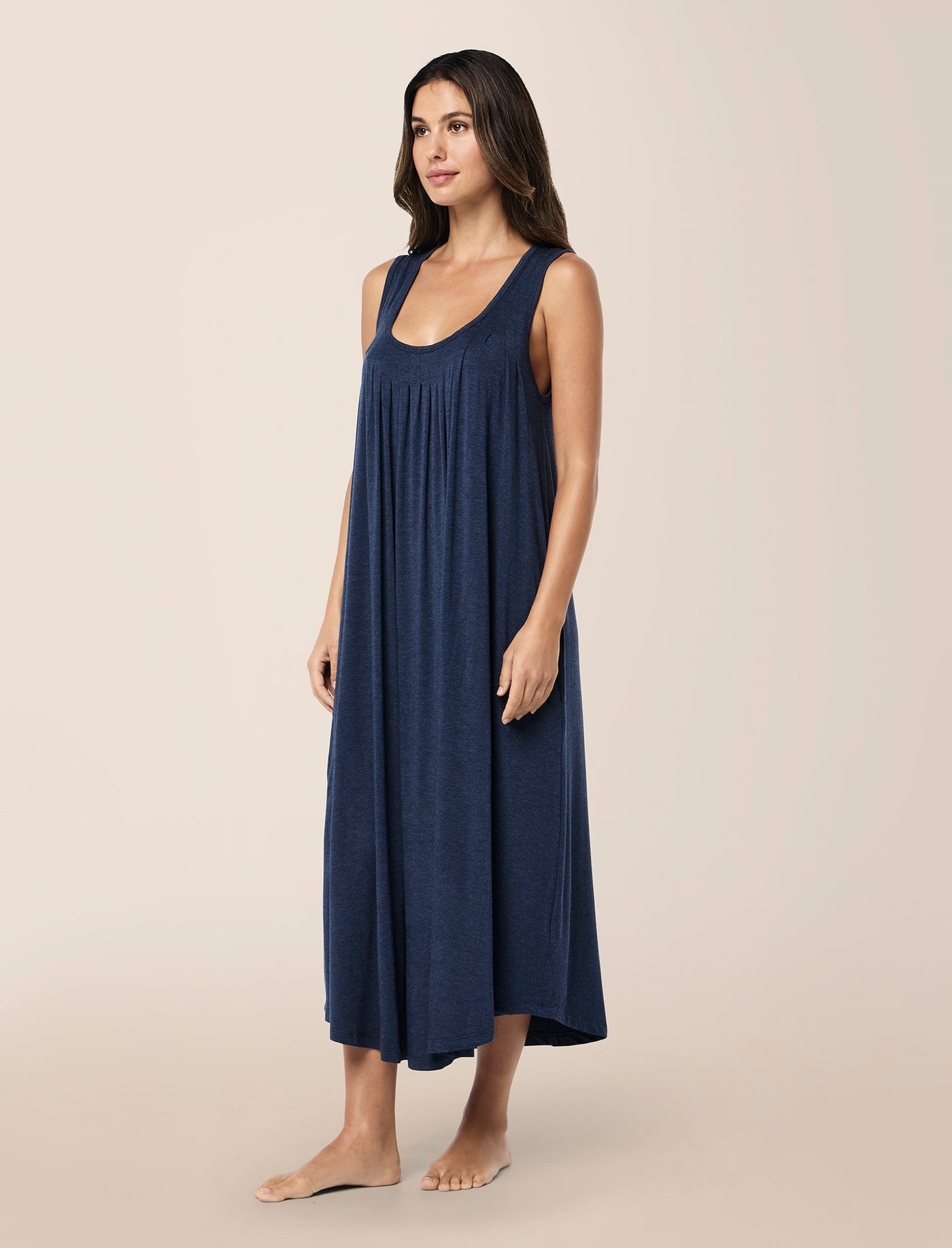 Kate Modal Soft Pleat Front Maxi Nightgown