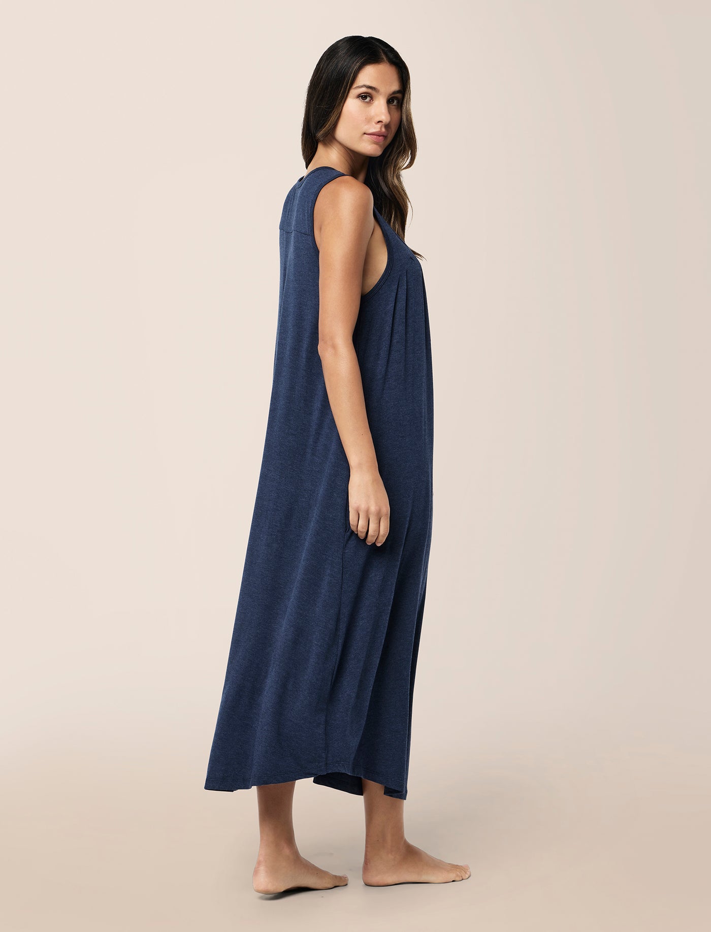 Kate Modal Soft Pleat Front Maxi Nightgown