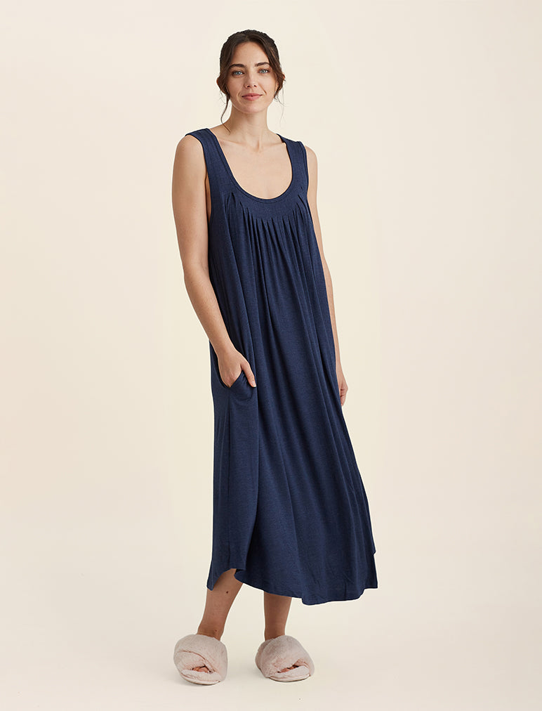 Kate Modal Soft Pleat Front Maxi Nightgown – Papinelle Sleepwear US