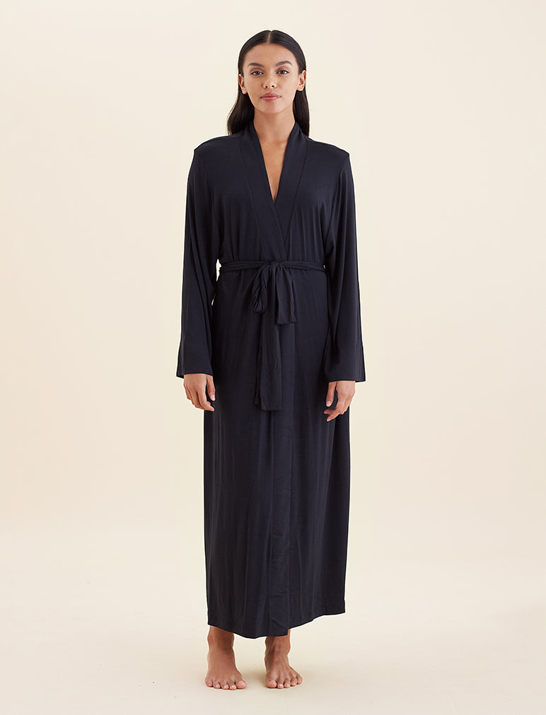 Papinelle | Modal Soft Maxi Robe in Black